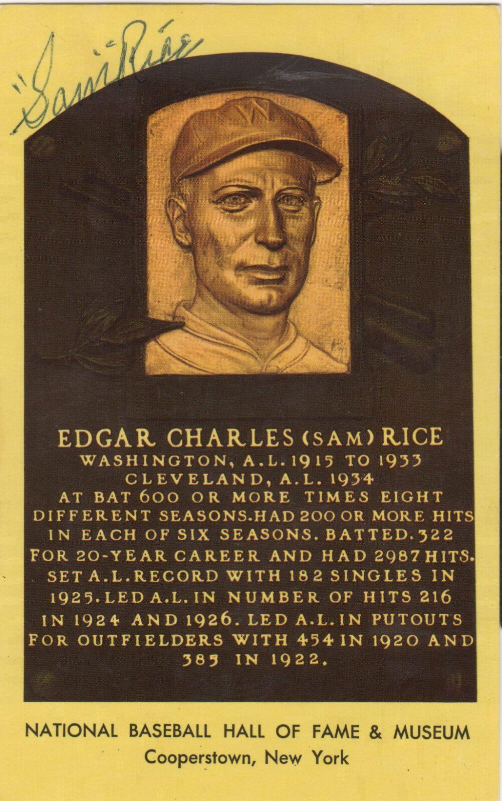 Sam Rice - Cooperstown Expert